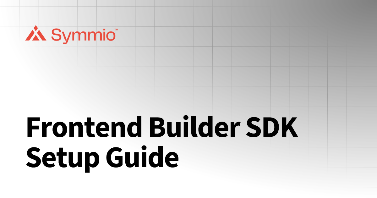 Frontend Builder Sdk Setup Guide Symmio Protocol Gitbook 9375