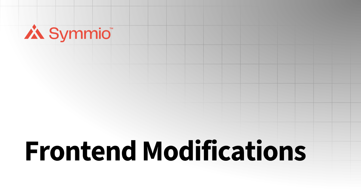 Frontend Modifications | SYMMIO Protocol Gitbook